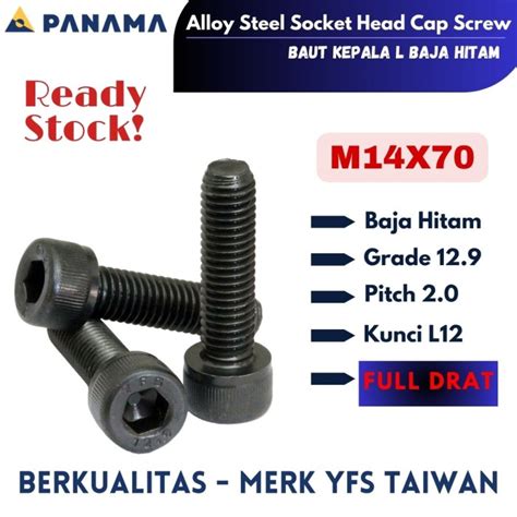 Jual Baut L M14x70 Baut L Baja Hitam 129 M14 X 70 Full Drat Yfs Taiwan