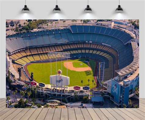 Chnywork 10x65ft Dodgers Stadium Backdrop Baseball Field Audience