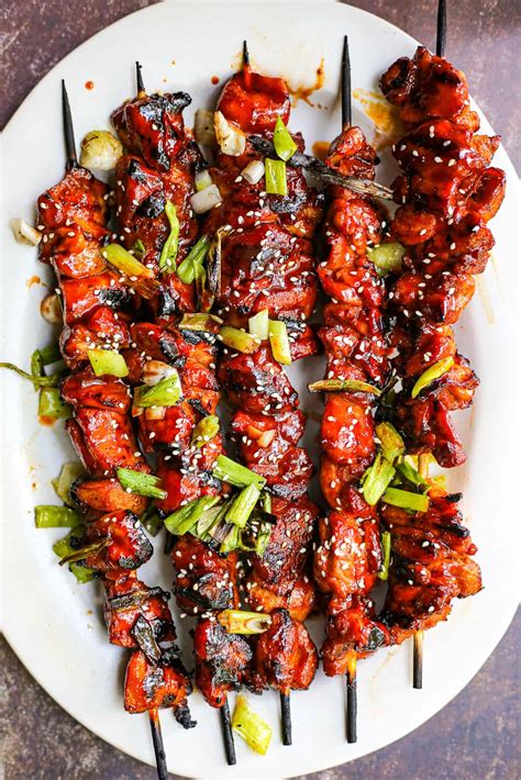 Korean Inspired Bbq Chicken Skewers The Defined Dish