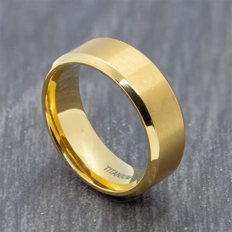 Gold 8mm Titanium Ring Vincent Faith