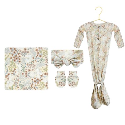 Pearl Newborn Headband Bundle Gown