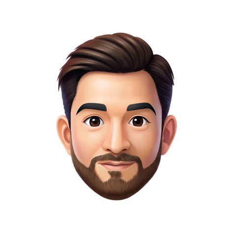 Young Smiling Man Head Avatar With Brown Beard 3d People Character