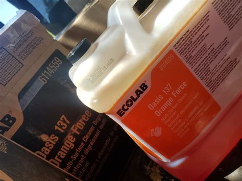 Ecolab 6114559 Oasis 137 Orange Force Multi Surface Cleaner Degreaser 2 5gal For Sale Online Ebay