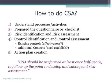 Control Self Assessment Csa Pptx