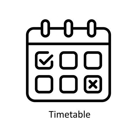 Timetable Vector Outline Icons Simple Stock Illustration Stock