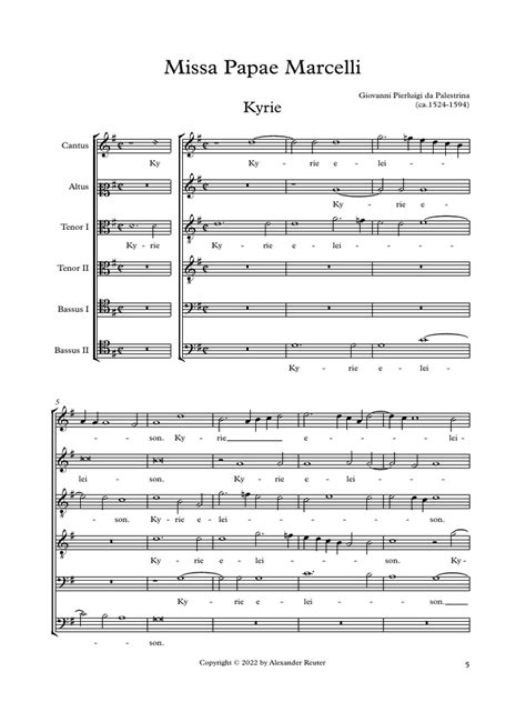Missa Papae Marcelli Palestrina Full Score Pdf Composiciones Corales Composiciones