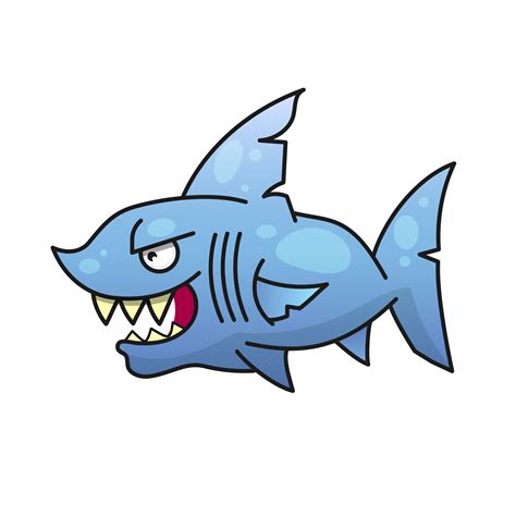 Angry Shark With Huge Mouth Vector Illustration 632903 Vector Art At