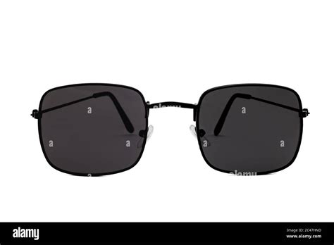 Black Rectangular Sunglasses With Round Bottom Matte Lenses And Thin