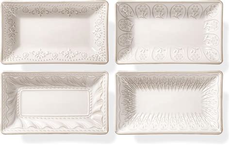 Artena Ceramic 825 Inch Rectangle Salad Plates Set Of 4