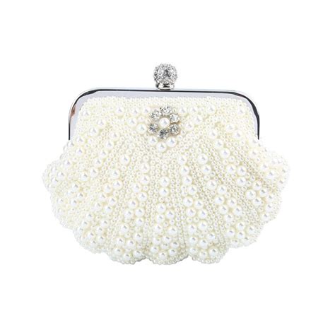 Shell Banquet Bag Pearl Dinner Bag Rhinestone Clut Grandado