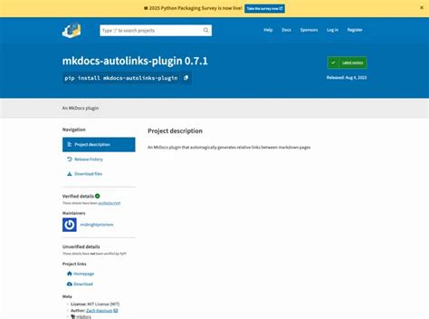 Mkdocs Autolinks Plugin By Zachhannum A Mkdocs Template Built At