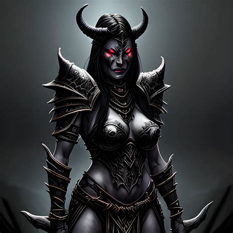High Definition High Fantasy Dandd Intimidating Female Demon With