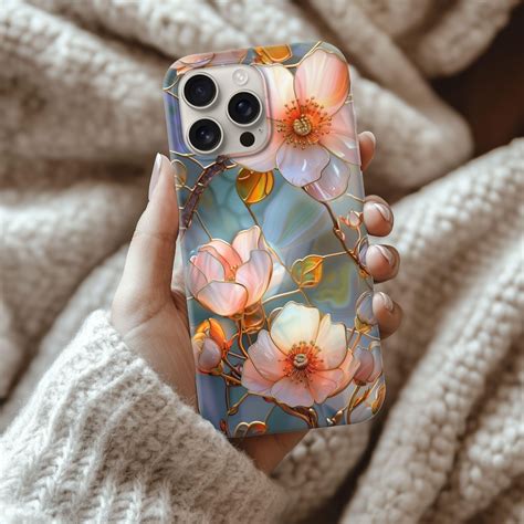 Floral Stained Glass Iphone Case 17 16 15 14 13 12 11 Samsung Galaxy