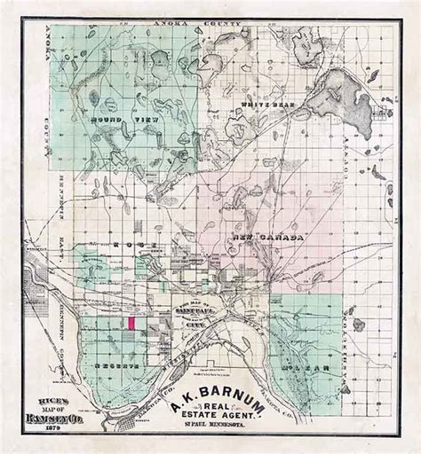 1879 Map Of Ramsey County Minnesota Etsy