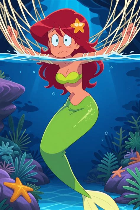 Marina From Zig And Sharko Fanart Trapped In A Net By Fatonyx On Deviantart