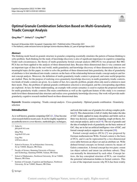 Optimal Granule Combination Selection Based On Multi Granularity Triadic Concept Analysis