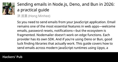Sending Emails In Nodejs Deno And Bun In 2026 A Practical Guide