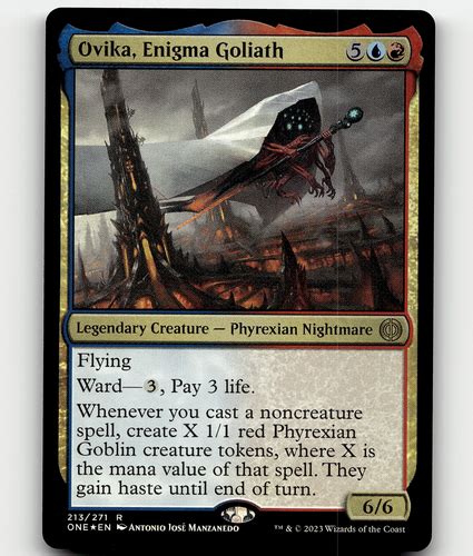 Mtg Ovika Enigma Goliath 213 Foil Phyrexia All Will Be One Rare Ebay
