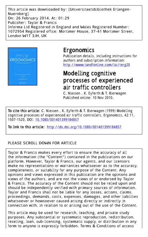 Pdf Modelling Cognitive Processes Of Experienced Air Traffic Controllers