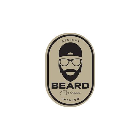 Premium Vector Cool Man Style Bearded Sunglasses And Hat Badge