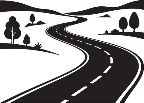A Black And White Illustration Of A Road 78698078 Vector Art At Vecteezy
