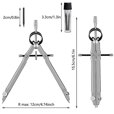 Fysl 2 Pcs Premium Professional Compass Geometry Compass Precision