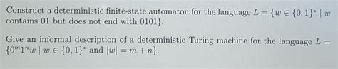 01 W Construct A Deterministic Finite State