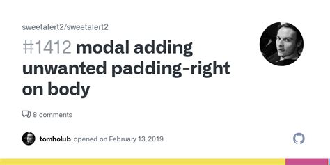 Modal Adding Unwanted Padding Right On Body · Issue 1412 · Sweetalert2sweetalert2 · Github