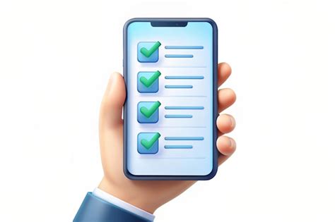 3d Task Management Todo Check List With Mobile Phone Holding Hand 3d Mobile List Report For Exam