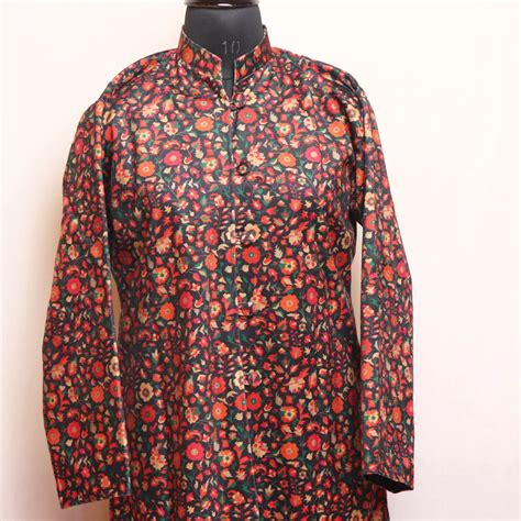 Black Velvet Kani Print Coat With Exquisite Design Kashaf Collection