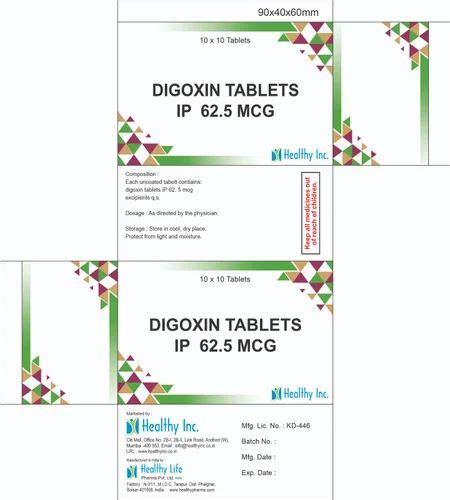 Digoxin Tablet Ip 625 Mcg At Rs 55box Mumbai Id 2850578649130