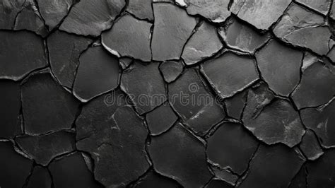 Black Cracked Stone Wall Texture Stock Illustration Illustration Of