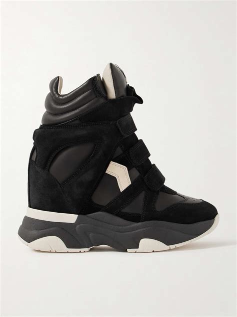 Isabel Marant Balskee Leather And Suede High Top Wedge Sneakers Net A