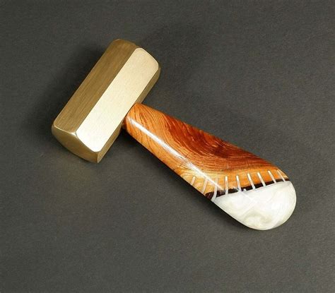 Hammer Brass Brass Mallet Yew Tree Wood Handmade Etsy