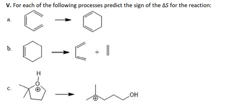 solved v for each of the following processes predict the