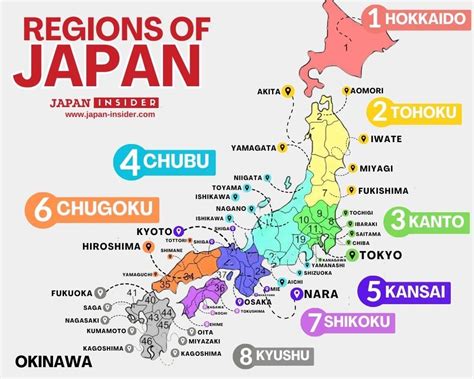 Japan Political Map With Capital Tokyo National Borders And Important