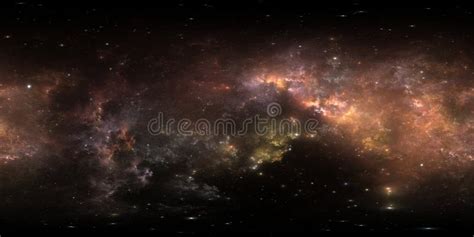 360 Degree Space Nebula Giant Interstellar Cloud With Stars