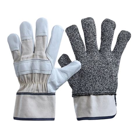 Leather Gloves Cut Resistance With Fingertips Color Cream At Best