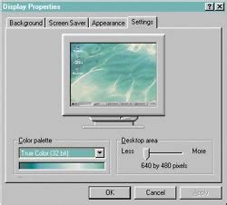 Pixel Art Windows 95 Display Properties Screenshot