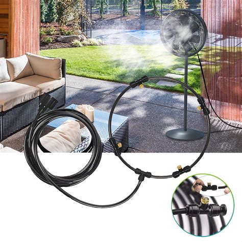 Wamans 0 4 X 16ft Outdoor Fan Misting System With 4 Nozzles Cold Water Hose