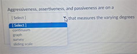 Solved Aggressiveness Assertiveness And Passiveness Are On