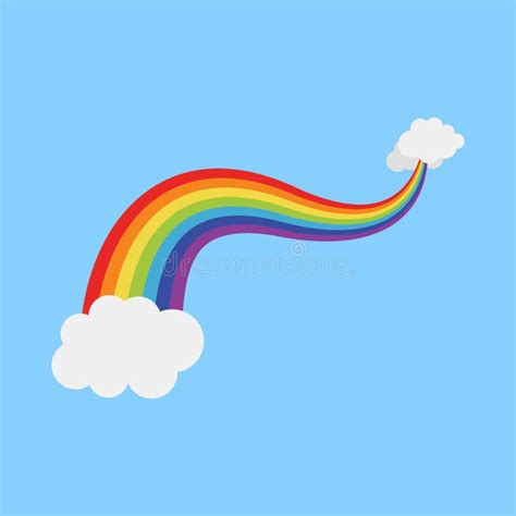 Rainbow With Cloud In Flat Style Isolated Stock Vector Illustration Of Happy Badge 265607575