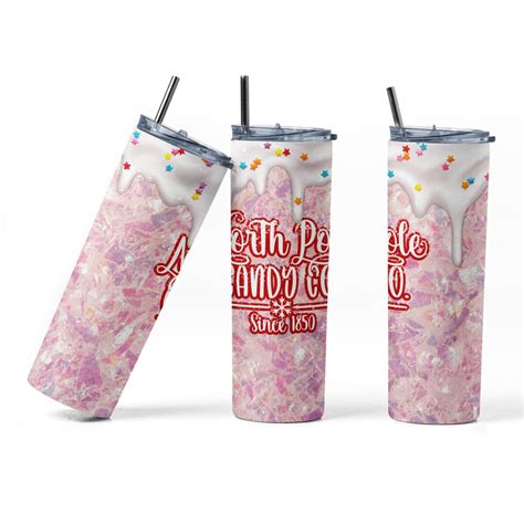 North Pole Candy Co Tumbler Whipped Cream Drip With Sprinkles Christmas