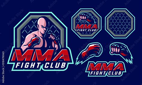Mma Fighter Mascot Logo Design For Mma Sport Logo Design Isolated On