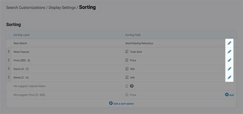 Sort Options Searchspring Help Desk