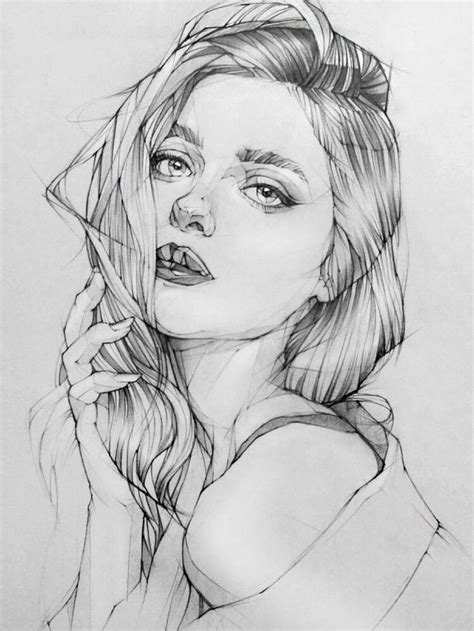 Pencil Sketch Girl Face