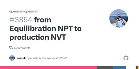 From Equilibration Npt To Production Nvt · Issue 3854 · Openmmopenmm