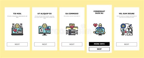 Biomedical Medical Science Onboarding Icons Set Vector Stock Vector