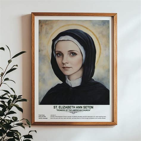 St Elizabeth Ann Seton Sacred Art Religious Wall Art For Families