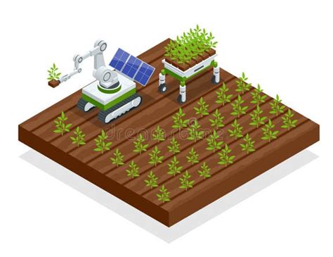 Isometric Automation Smart Farming On The Field Artificial